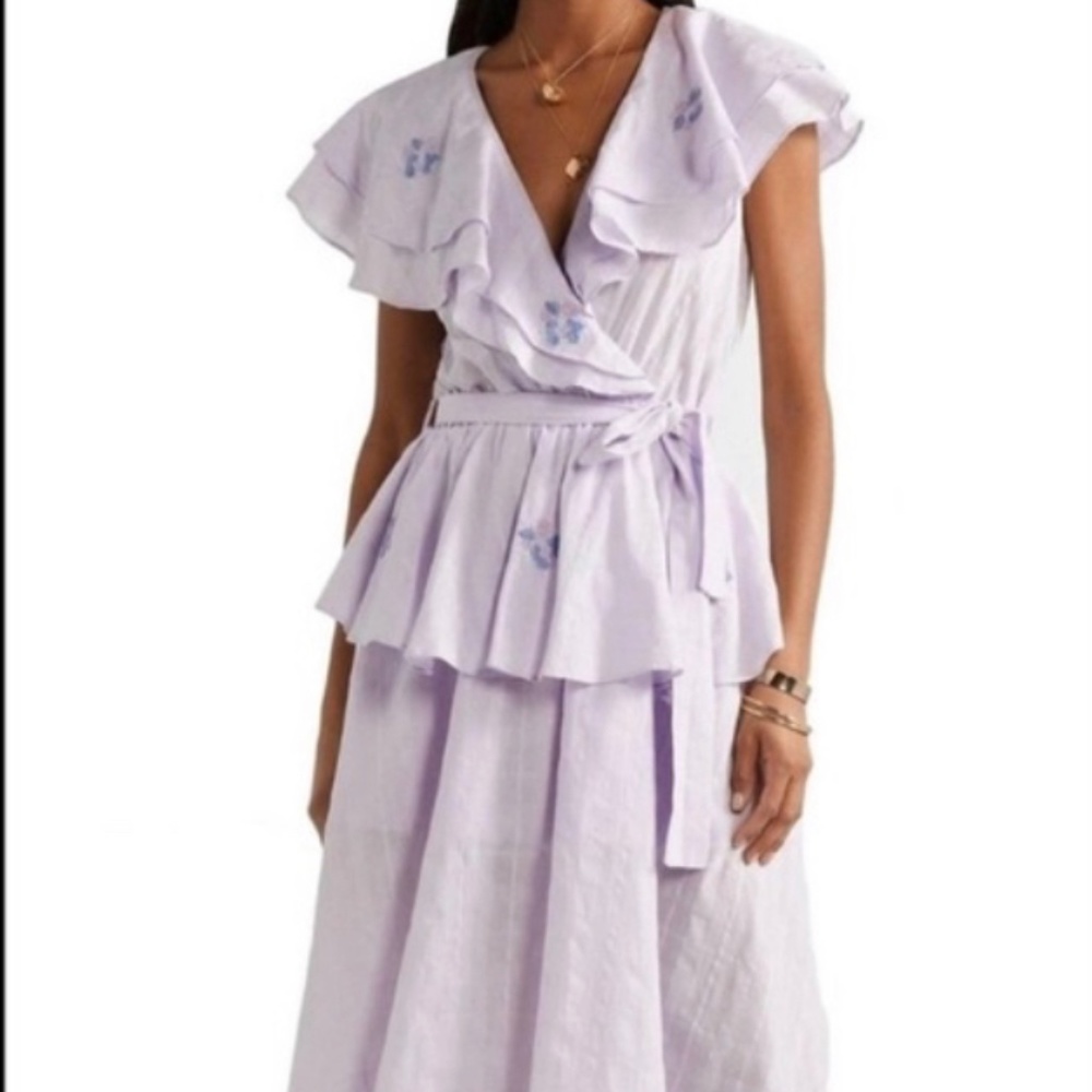 Innika Choo Lavender Scallop Midi Dress - Gem